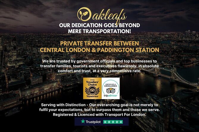 Paddington Station  Chauffeur/ Taxi - To & From Central London - Detailed Breakdown of the Experience