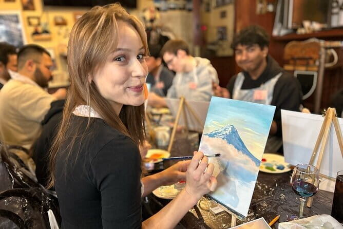 Paint and wine experience: Shibuya enjoying seasonal Japanese culture - A Creative Twist on Tokyo’s Culture — Painted with a Glass in Hand