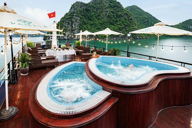 Pamela Halong Bay 5 Star Cruise with Jacuzzi Pool and Transfer - Key Points