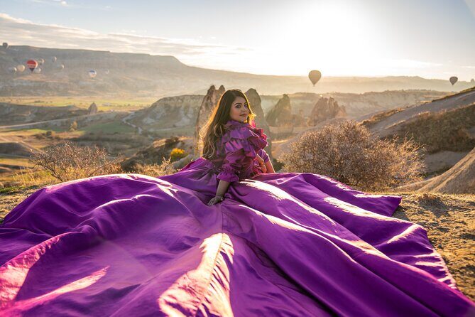Photoshoot Experience in Cappadocia with Flying Dress - The Hotel Terrace and Flexibility in Photos