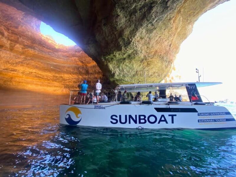 Portimao: SUNSET Benagil Caves Tour | Eco Catamaran - The Experience in Detail: Navigating the Algarve Coast at Sunset