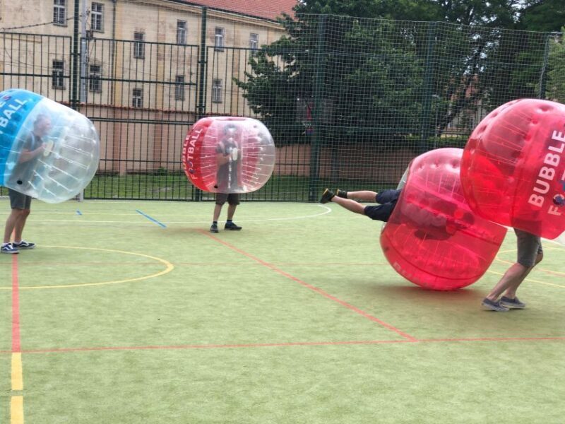 Prague: Bubbles football in city centre of Prague - The Balance Between Fun and Practicality