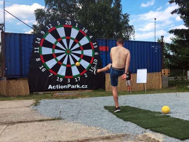 Prague: Giant Football Darts Game with Round of Beers & BBQ - What Is the Experience Like?