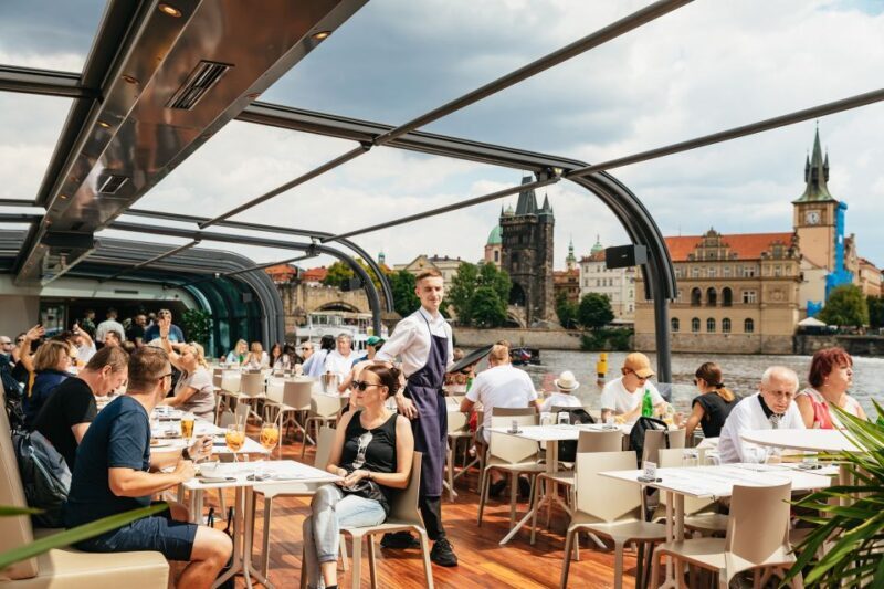 Prague: Vltava River Lunch Cruise in an Open-Top Glass Boat - Key Points