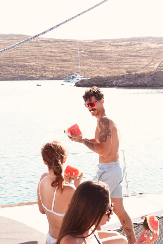 Private Catamaran Cruise Mykonos Delos with Meals & SUP - FAQs