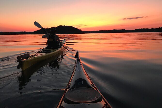 PRIVATE Sunset Kayaking in Stockholm Archipelago Nature Reserve - The Sum Up