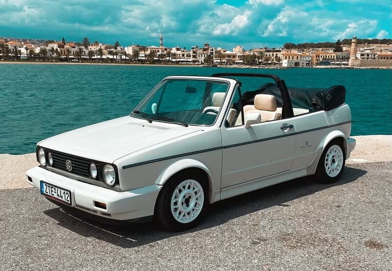 Rethymno: Ride with a Golf Gabriolet 1984 for 12 hours - Key Points