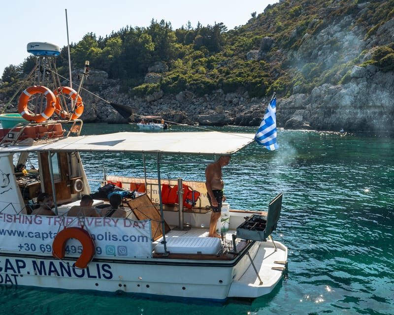 Rhodes: Captain Manolis Fishing Trip with BBQ and Swimming - The Sum Up