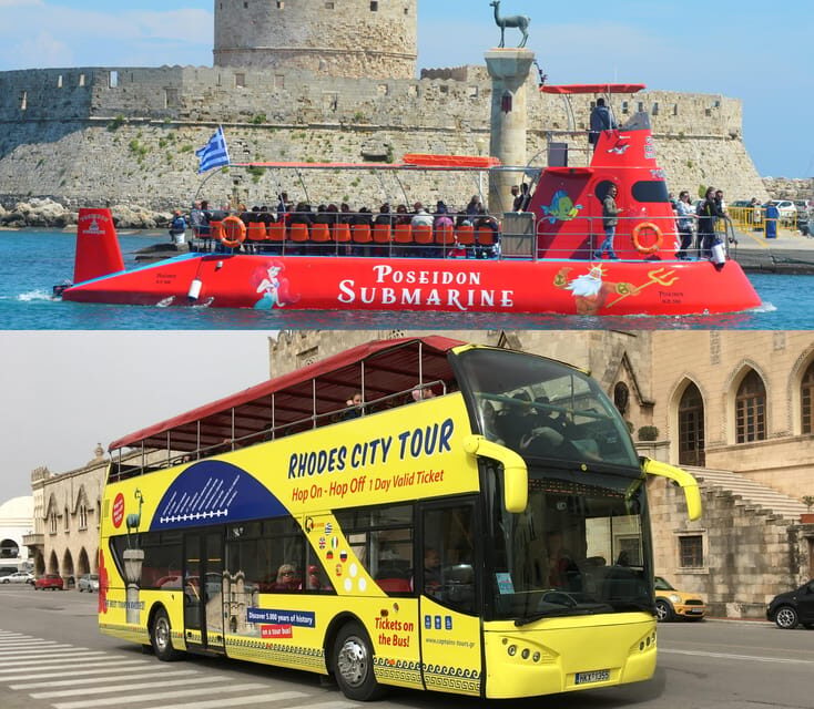 Rhodes: Combo Ticket - Hop On Hop Off Bus & Submarine Cruise - Key Points