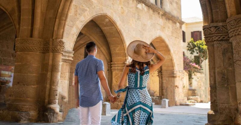 Rhodes: Guided Rhodes City By Night with Live Music & Dinner - Transportation, Timing, and Group Size