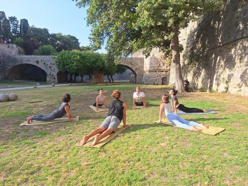 Rhodes Town: Outdoor Yoga at Grand Masters Garden - Key Points