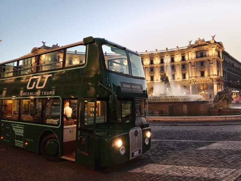 Rome: Nighttime Tour by Open-Top Bus with Tasting Stop - Key Points