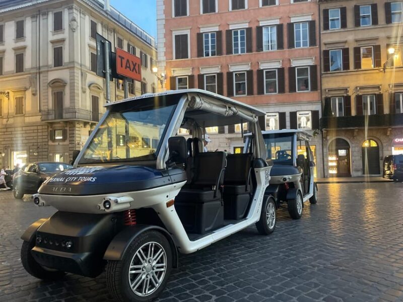 Rome: Private Golf Cart Twilight Tour Rome with Aperitivo - Key Points