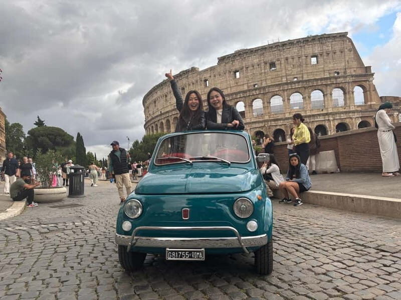 Rome: Retro Fiat 500 car tour with Pro-Photographer - Key Points