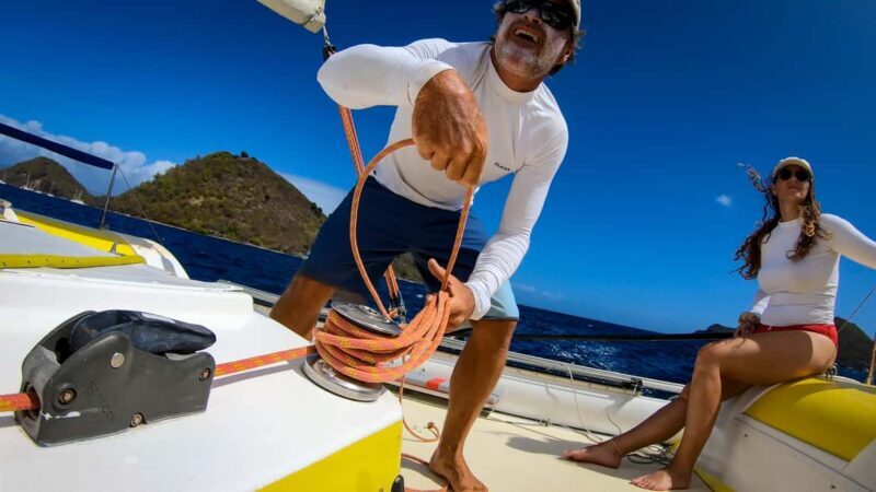 Sailing catamaran in La Baie des Saintes - An Introduction to the Experience