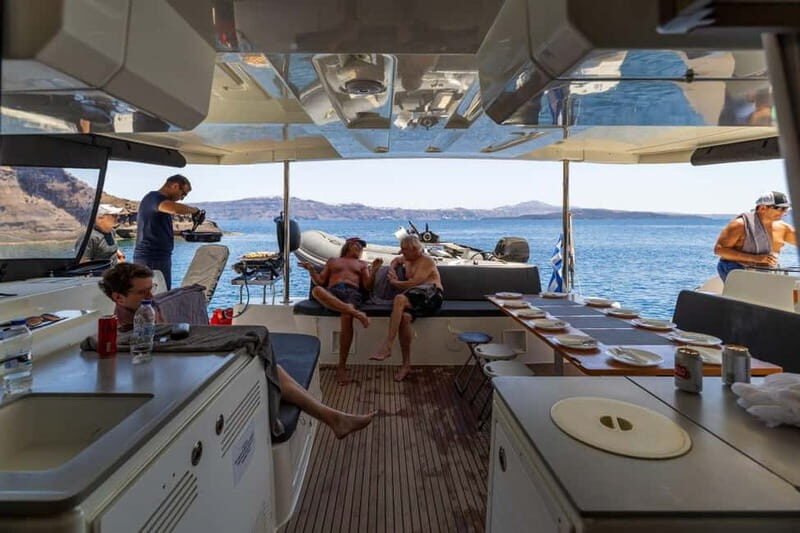 Santorini: Catamaran Cruise with Fresh Meal & Open Bar - FAQ