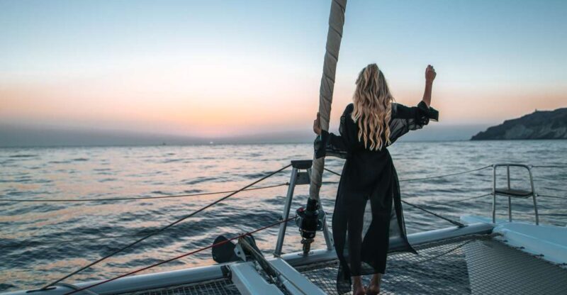 Santorini: Catamaran Cruise with Meal & Open Bar - Frequently Asked Questions