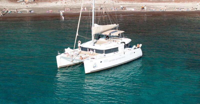 Santorini Catamaran Day Cruise: Lunch, Drinks and Transfers - Frequently Asked Questions