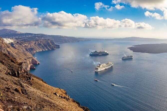 Santorini Cruise on Catamaran with BBQ & Open Bar - Key Points