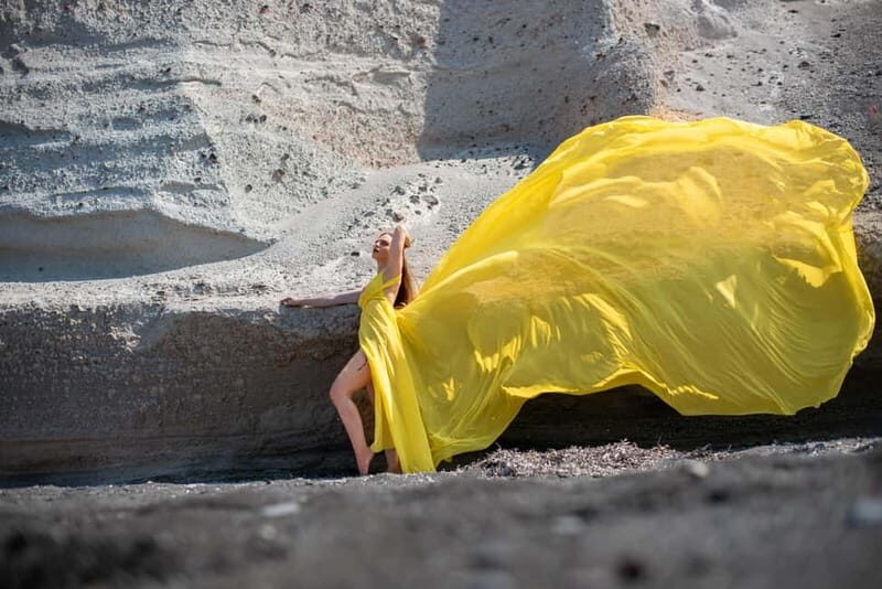 Santorini Flying Dress Photo Shoot - Key Points