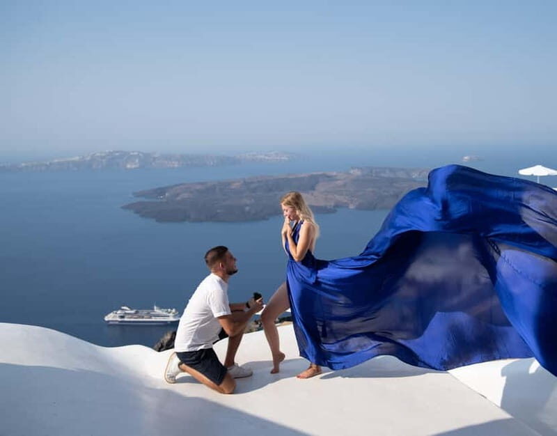 Santorini: Flying Dress Photoshoot Private Entry to Blue Dom - FAQs