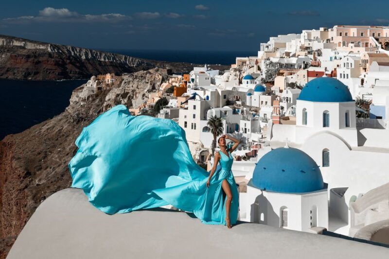 Santorini flying dress - What You Can Expect from a Santorini Flying Dress Photo Shoot