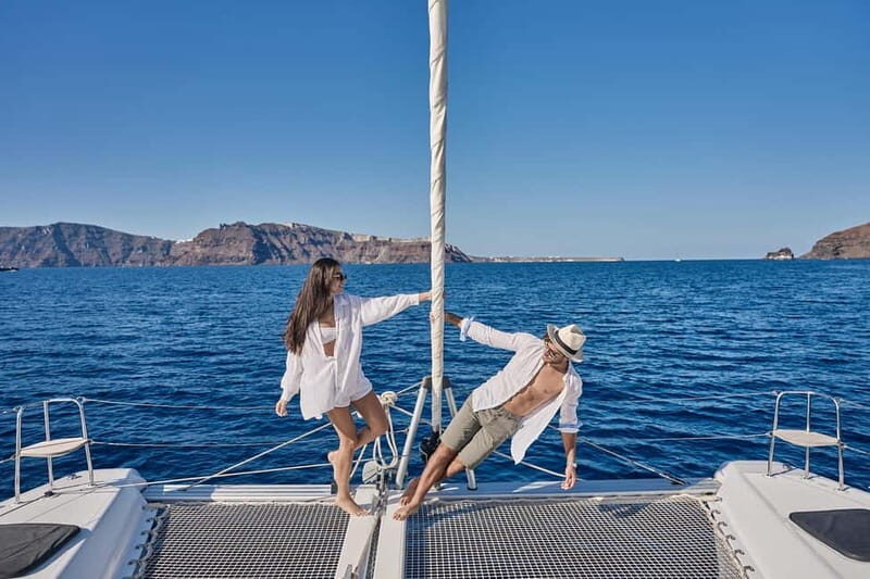 Santorini: Full Day Catamaran Cruise with BBQ & Drinks - Key Points