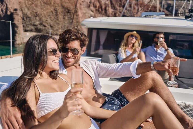 Santorini: Full Day Catamaran Cruise with BBQ & Drinks - FAQs