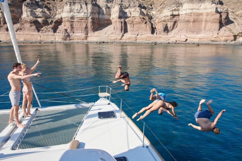 Santorini Gold Catamaran Cruise with Snorkel, BBQ & Open Bar - Discovering Santorini by Catamaran: A Deep Look into the Gold Cruise Experience