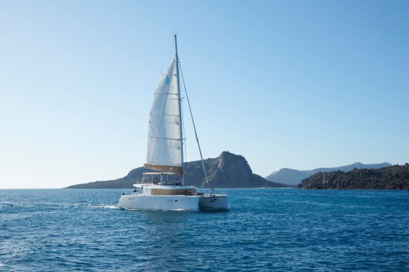 Santorini: Platinum Catamaran Cruise w/ BBQ Meal & Open Bar - FAQ