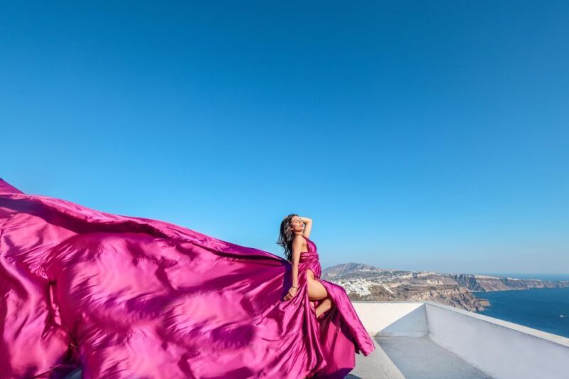 Santorini: Private Flying Dress Photoshoot with Dress Rental - The Photos and Post-Processing