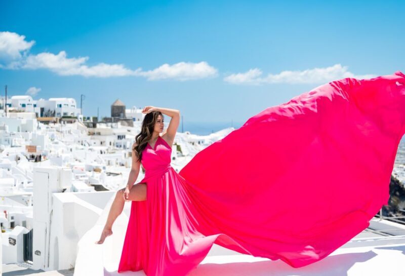 Santorini: Proffessional Flying Dress Photoshoot - Itinerary Breakdown