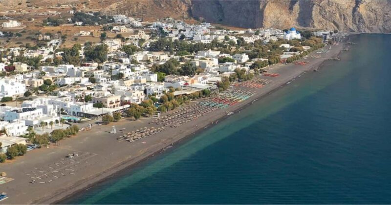 Santorini: Red Beach, Black Sand Beach w/ Lunch and Sunbeds - Key Points