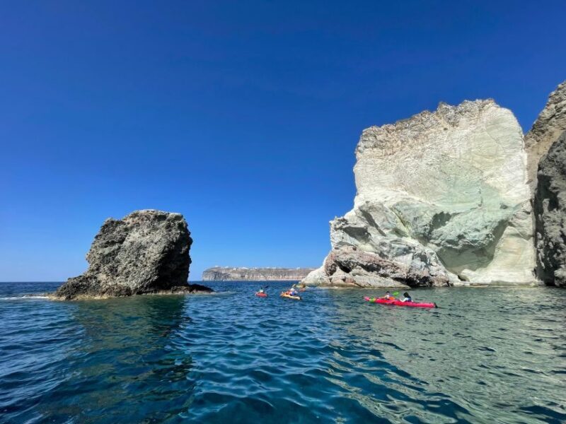 Santorini: South Sea Kayaking Tour with Sea Caves and Picnic - The Guides and Equipment