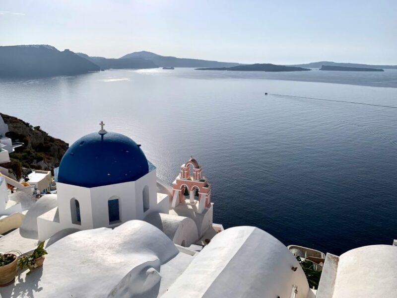 Santorini Tour : Oia, Black Beach, and Pyrgos Half-Day Tour - Stop 4: Blue Dome Church