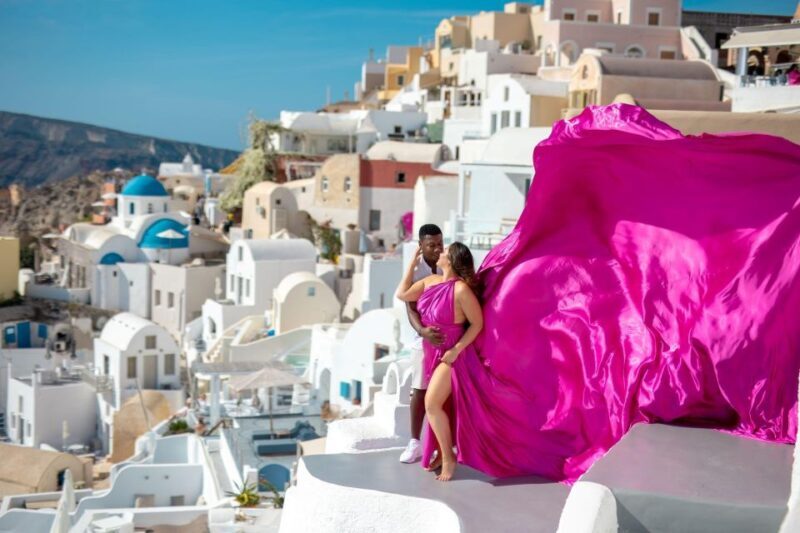 Santorini: Unique Flying Dress Photoshoot Experience - Considerations and Tips