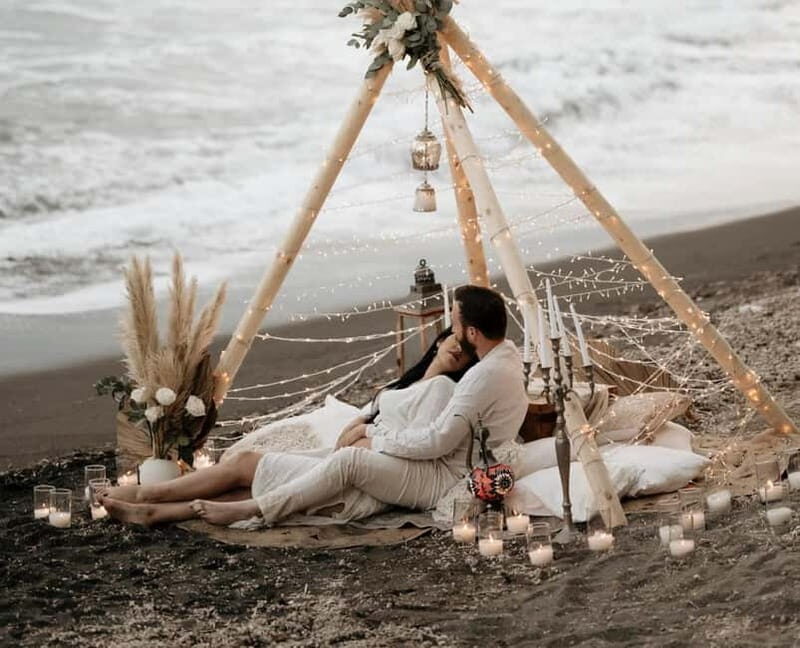 Santorini: Vlychada Beach Boho Proposal with Wooden Tent - Santorini: Vlychada Beach Boho Proposal with Wooden Tent – A Romantic Journey for Lovebirds