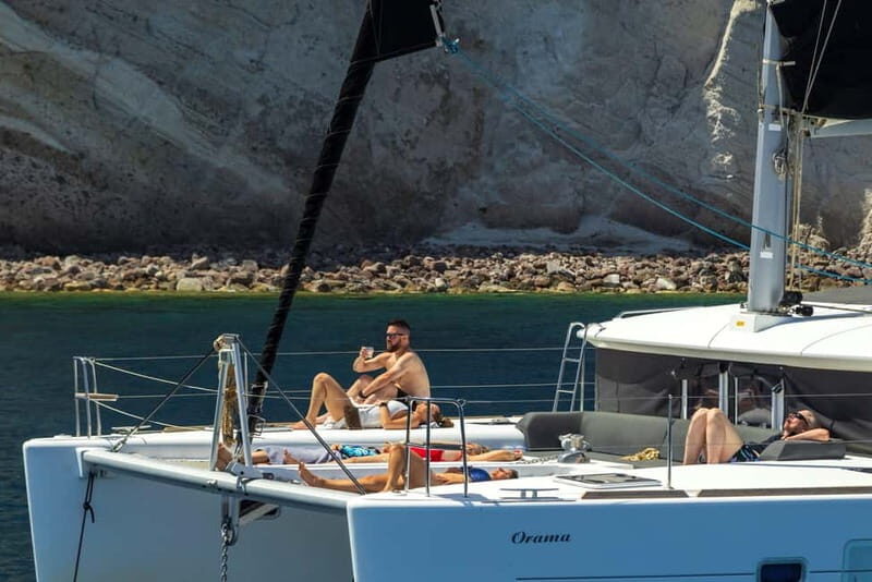 Santorini:All-inclusive Catamaran Cruise with Thirassia Stop - Key Points