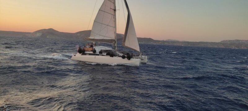 Santorini:Catamaran: private cruise with food & drinks - Key Points