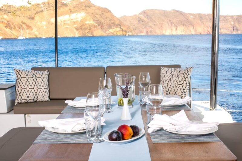 Santorini:Private Catamaran Tour with BBQ & Unlimited Drinks - Key Points