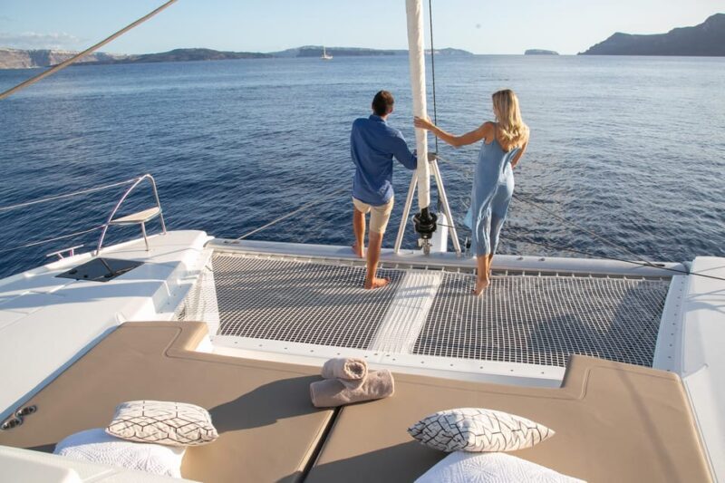 Santorini:Private Catamaran Tour with BBQ & Unlimited Drinks - FAQs
