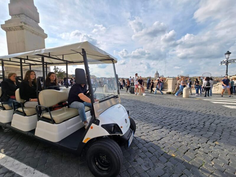 Shopping in Rome: 4h Golf Cart tour with Aperitivo - Key Points