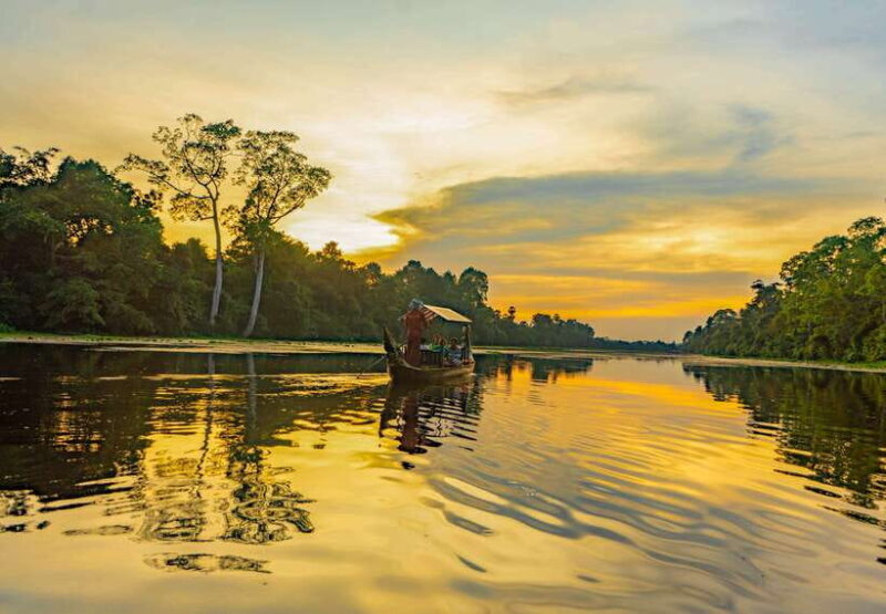Siem Reap: Angkor Sunset Bike & Boat Tour w/ Drinks & Snacks - Key Points