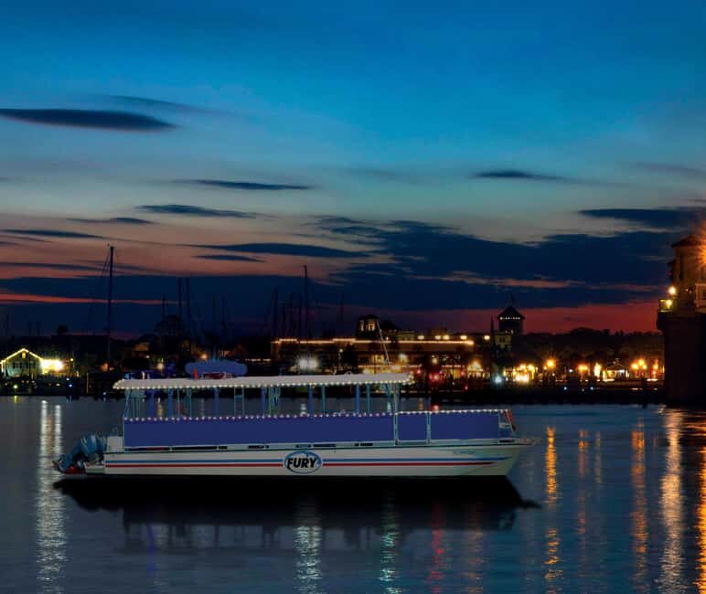 St Augustine: Champagne Sunset Cruise w Nights of Lights opt - Key Points