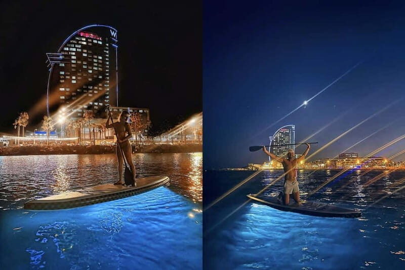 Stand Up Paddle with professional lights in Barcelona - Key Points