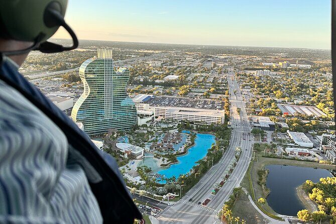 Sunset Helicopter Tour around Hard Rock Guitar, Cities & Beaches - Introduction