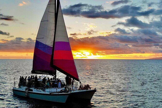 Sunset Sail on a Small Charming Hawaiian Catamaran Maalaea Harbor - Key Points