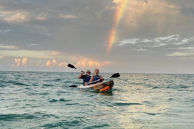 Sunset toast and bioluminescence in clear kayak - FAQs