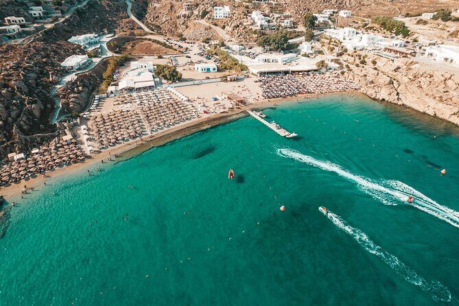 Super Paradise Beach Mykonos Seaside Sunbed (2nd row) - Meals, Drinks, and Pricing