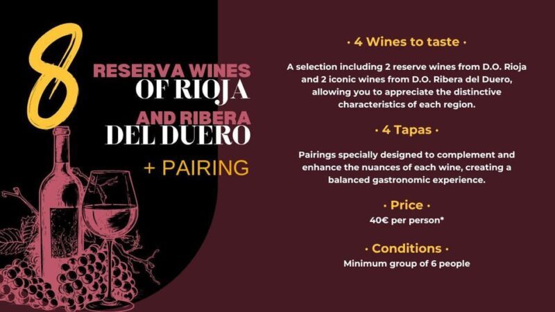Tasting: Reserve Wines (Rioja and Ribera del Duero) +Pairing - Key Points
